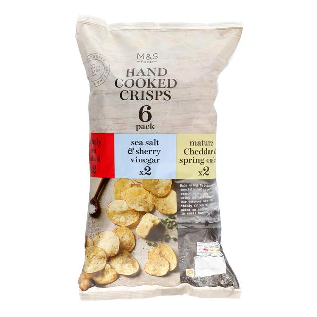 M&S Hand Cooked Crisps Assortment 6 per pack — UK Botiga